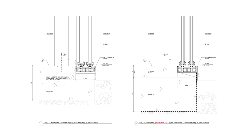 Detail alternatives at the sliding door threshold. | The Architects' Take
